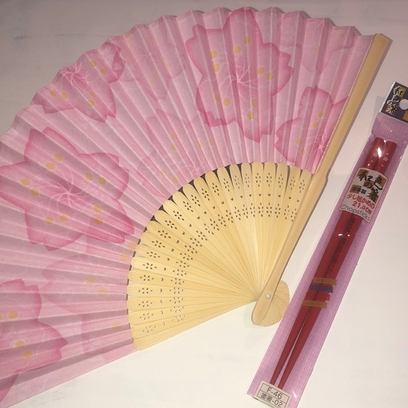 Other | Japanese Style Fan With Matching Chopsticks | Poshmark